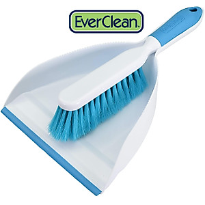 EVERCLEAN Dustpan & Brush Set - Professional Grade Ergonomic Brush Design & Soft Molded Lip for Maximum Efficiency - Aqua/White (6670)