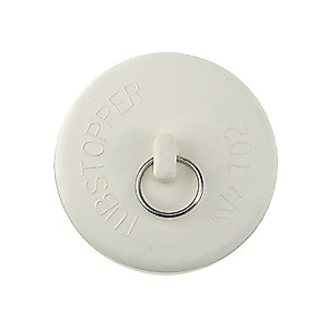 Faotup 2Pcs Rubber Sink Drain Stoppers White Drain Stoppers Universal Bathtub Stoppers with Pull Ring for Bathroom, 1-1/2 Inch
