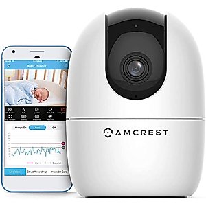 Amcrest 1080P WiFi Camera Indoor, Nanny Cam, Dog Camera, Sound & Baby Monitor, Human & Pet Detection, Motion-Tracking, Phone App, Pan/Tilt Wireless IP Camera, Night Vision, Smart Home ASH21-W
