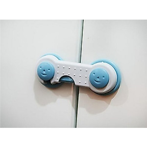 vanki 5 PCS Blue Adhesive Kids Baby Child Safety Cabinet Door Fridge Drawer Cupboard Locks