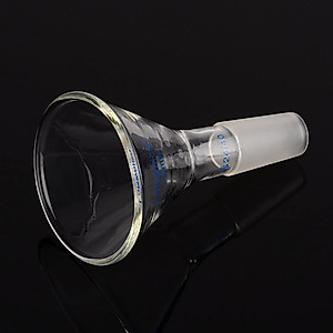 Labasics Glass Short Stem Powder Funnel with 75 mm Top Outer Dimension and 24/40 Inner Joint Filter Funnel Glass Funnel (OD 75mm)