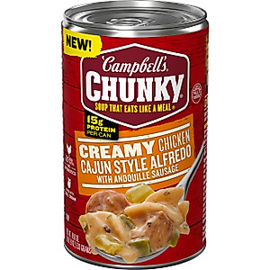 Campbell’s Chunky Soup, Creamy Cajun Chicken Alfredo Soup, 18.8 oz Can