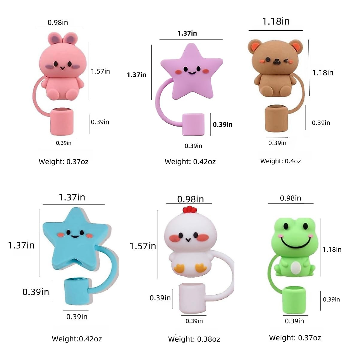 KATOCHUG 6Pcs Straw Cover Cap for Stanley Cup,Silicone Straw Topper Compatible with 30&40 Oz,Stanley Accessories Drinking Straws Plug 10mm 0.4in Dust-Proof Reusable Straw Tips Lids. (6Y-2G2D-6O1S)