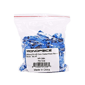 Monoprice [50pcs] RJ-45 Color Coded Strain Relief Boots - BLUE