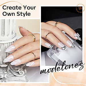 modelones Nail Art Brushes, Super Fine Liner Nail Brush Kit Sizes 7/11/15/20mm for Gel Polish Thin Lines, Precise Details, Fine Drawing Painting Design Acrylic Rhinestone Handle Salon & DIY Use