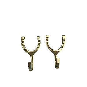 Horseshoe Hook, 4" X 2.5", Set of 2 (Brass)