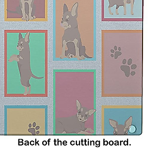 Caroline's Treasures MLM1154LCB Lots of Chocolate Chihuahua Glass Cutting Board Large Decorative Tempered Glass Kitchen Cutting and Serving Board Large Size Chopping Board
