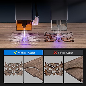 GEEKBEE Air Assist for Laser Cutter and Engraver, Air Assist Pump Kit, Adjustable 30L/Min, Air Assist for XTool D1, D1 Pro, Other Laser Cutter and CNC Cutting, Remove Smoke and Dust,Protect Laser Lens