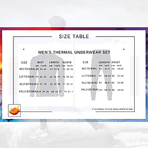 JoofEric Men's Thermal Underwear Set Fleece Lined Top and Bottom Warm Long Johns Winter Sport Suits (Black-T32, XL)