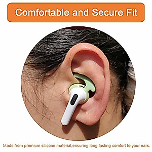 Ear Hooks Ear Covers Compatible with AirPods 3, SUOFEIK Anti-Drop Ear Covers AirPods 3 Accessories for Running, Cycling and Other Indoor-Outdoor Activities (3W+1B)