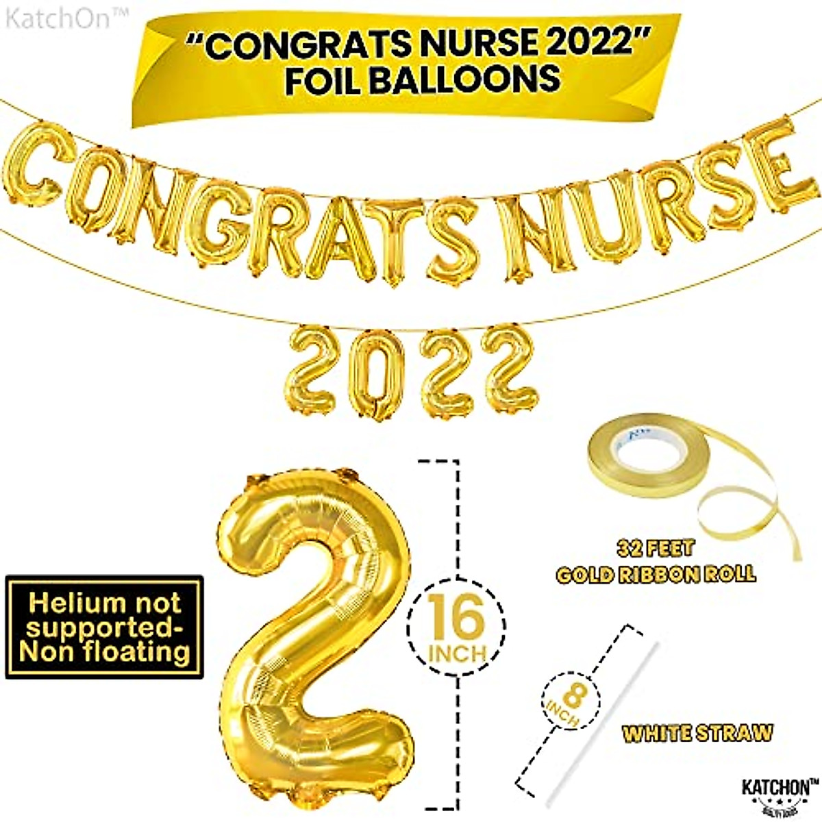 Congrats Nurse Balloons 2022 - Nurse Graduation Decorations | Congrats Nurse Party Decorations | Nurse Graduation Balloons for Nurse Graduation Party Decorations 2022 | Nurse Decorations for Party