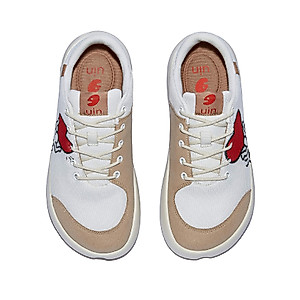 UIN Women's Art Painted Fashion Sneaker Wide Toe Lace-up Lightweight Comfort Walking Travel Shoes Bartello Ⅵ Give You My Heart 2 (7.5)