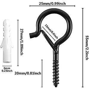 Ceiling Hooks Heavy Duty, Q-Hanger Hooks Eye Hooks Screw Hooks for Outdoor String Lights, Light Hanger Hooks with Safety Buckle Design for Hanging Plants, Lanterns and Christmas Decorations