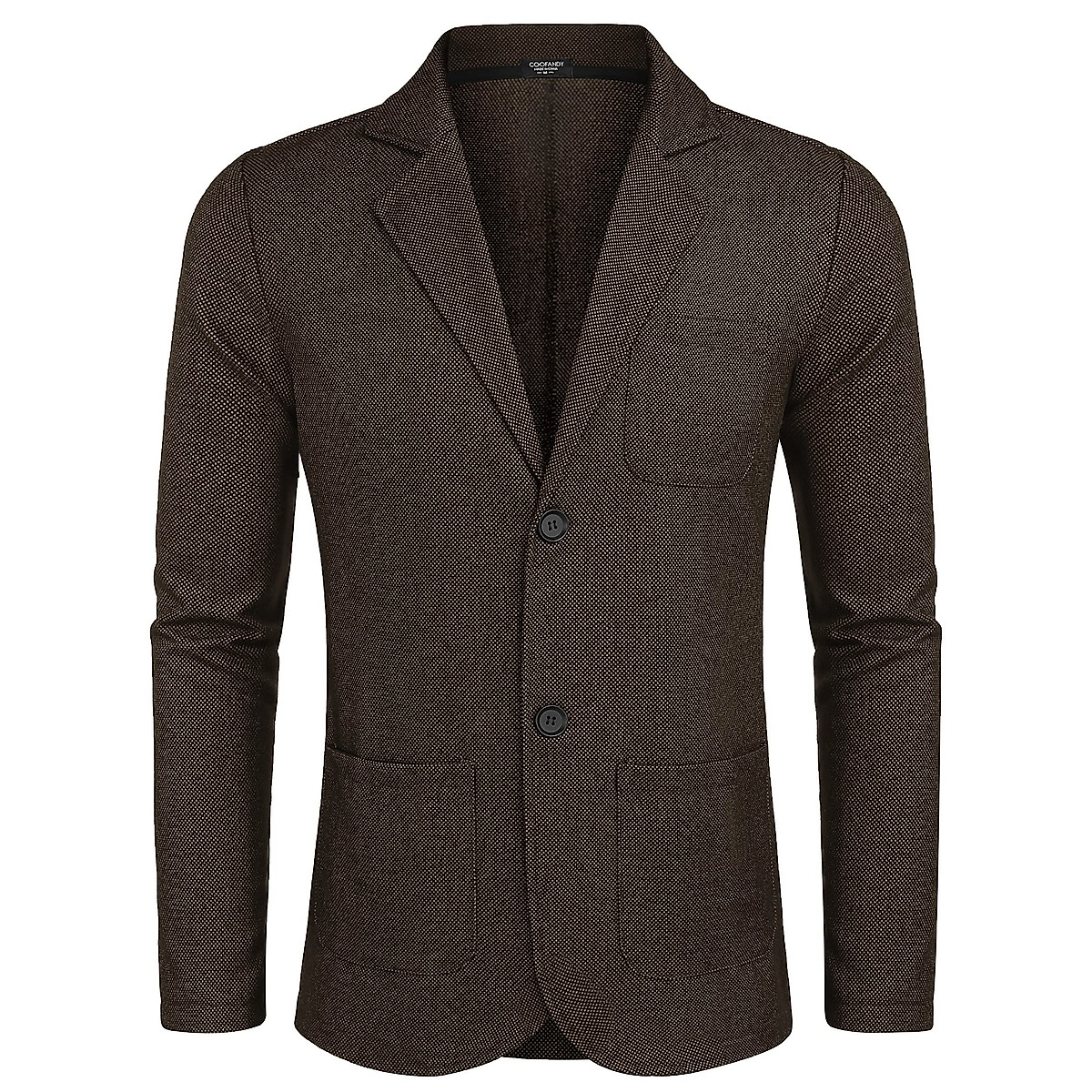 COOFANDY Men's Casual Blazers Slim Fit Sport Coats Lightweight Two Button Suit Jackets Brown
