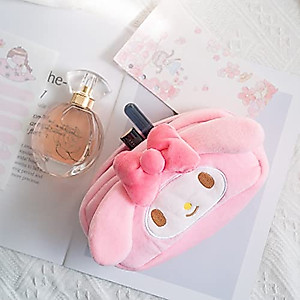 oneZHI Cosmetic Bag Makeup Bags Lipstick Pouch Zipper Pouch Handbags For Women Girls Cartoon Kitty Melody Travel Accessories Organizer Corduroy （Pink）