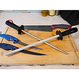 Diamond Machining Technology (DMT) CS2 Ceramic Knife Sharpener and Knife Honing Rod, 12 Inch, White,black