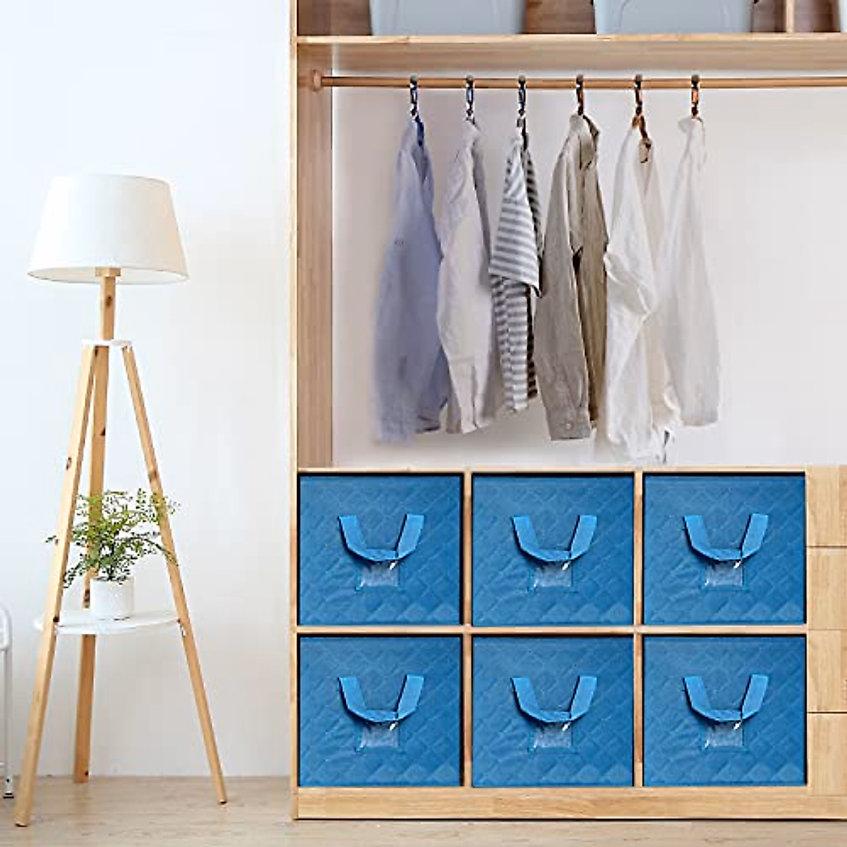 Cloth Storage Bins With Handles, LSNDEE Large Storage Box Organizer, Foldable Fabric Storage Cubes, Closet Organizers For Home And Office, 11.8 "X 11.8" X 11.8 ", 3 Pack