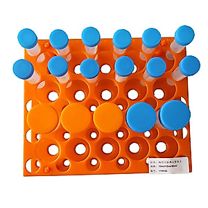 BIPEE Test Tube Rack, Centrifuge Tube Holder for 10ml, 15ml, 50ml, Detachable Plastic Stand, 50 Well