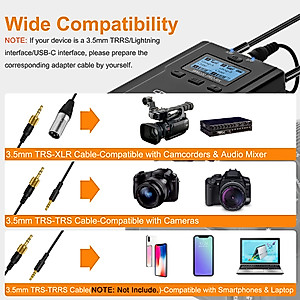 comica CVM-WM200A PRO Wireless Lavalier Microphone for Camera Support SD Card, 394FT Distance, UHF Wireless Lapel Mic with Backup Recording, Microphone for Filmmakers, Podcast, Vloggers.