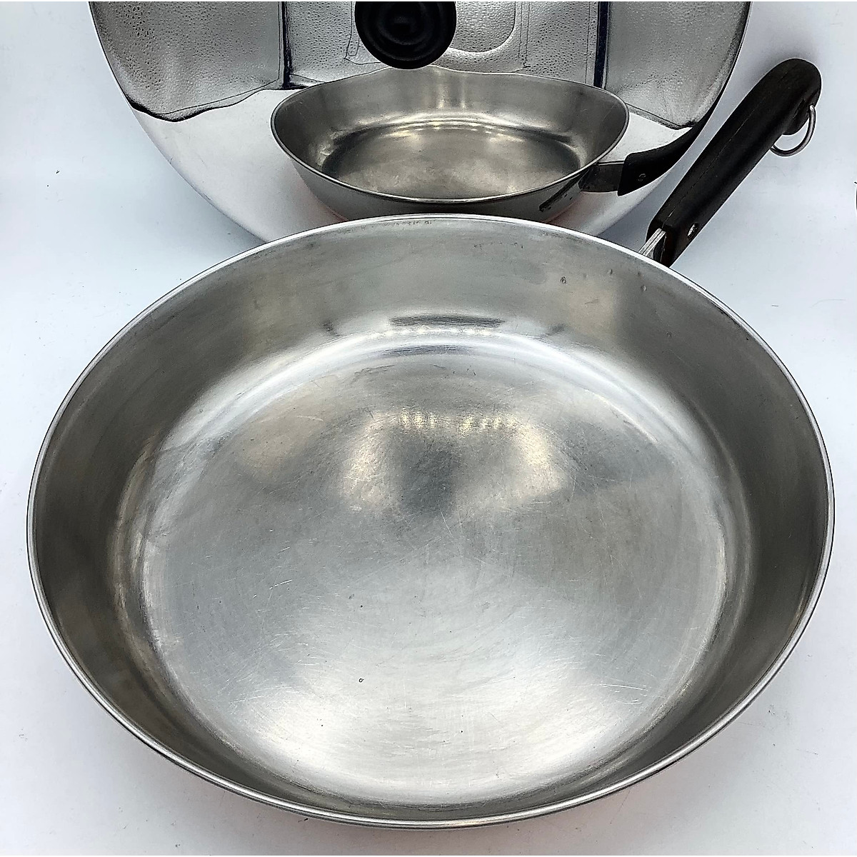 Revere 12 Skillet, Stainless Steel Copper bottom with Lid, copper & silver (1881)