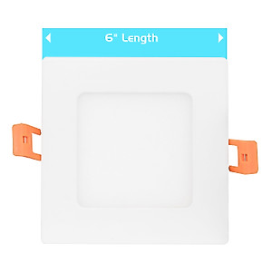 Westgate Lighting 15W 6 Inch Ultra Thin Slim Recessed Lighting Kit Square Shaped Dimmable LED Retrofit Downlight - External Junction Box Included - (4 Pack 4000K Neutral White)