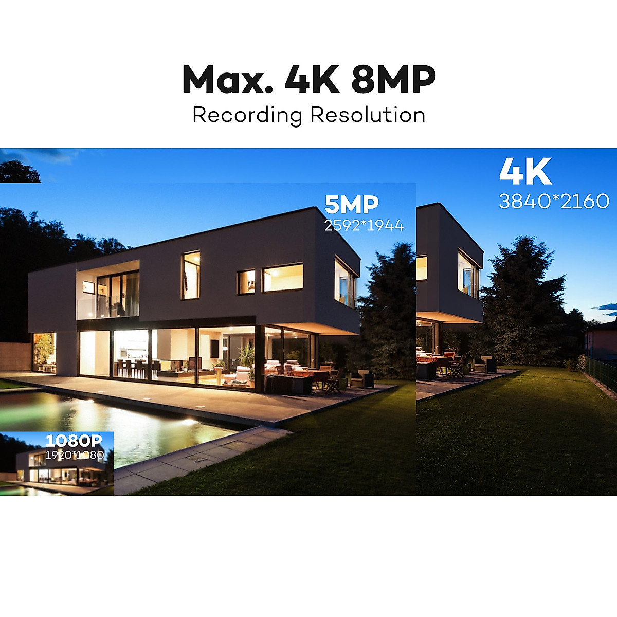 ONWOTE 16 Channel 4K PoE Security NVR Video Audio Recorder, Support 8MP 5MP 4MP 1080P, 16CH NVR with NO Hard Drive, Support up to 20TB with 2 Storage Bays, 16-CH Simultaneous Playback