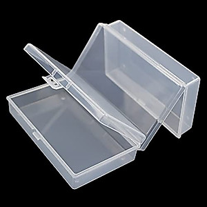 LJY 12 Pieces Rectangular Empty Mini Clear Plastic Organizer Storage Box Containers with Hinged Lids (5.3 x 3.1 x 1.2 inch, Transparent)