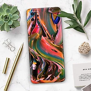 DesignSkinz Blurred Abstract Flow V18 Protective Vinyl Decal Wrap Skin Cover Compatible with The Samsung Galaxy S20 (Screen Trim & Back Glass Skin)