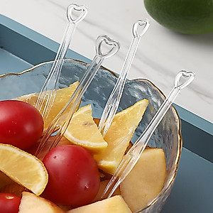 1000PCS Disposable Plastic Fruit Forks, Cake Forks, Mini Cocktail Tasting Forks, ThickenedForks for Fruits, Desserts, Cheese Cubes, Snacks (Black)