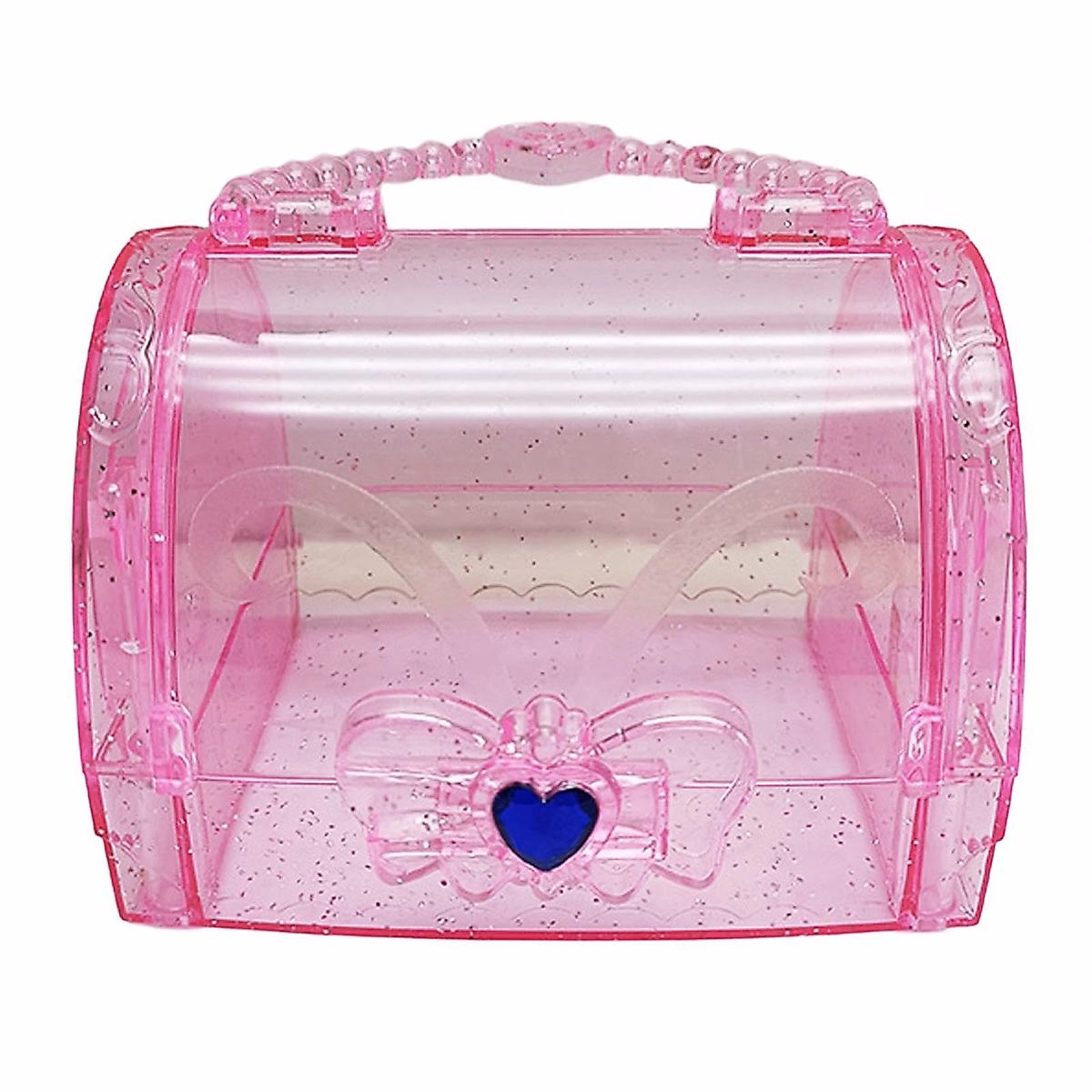 ＫＬＫＣＭＳ Multipurpose Storage Box Sewing Box Organizer, Art Craft Display Case Hair Accessory, Storage Case for Tools Sewing Hair, Clear and Pink