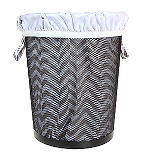 Teamoy (2 Pack) Reusable Pail Liner for Cloth Diaper/Dirty Diapers Wet Bag, Gray Chevron+Slate