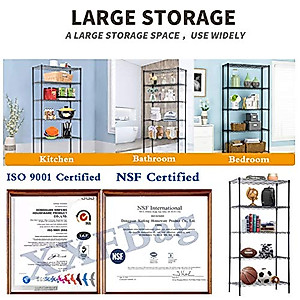 5 Tier Wire Shelving Unit Metal Storage Shelves Heavy Duty Metal Shelf Organizer Layer NSF Certification Commercial Grade Utility Rack for Bathroom Office Kitchen Garage Restaurant (14"Dx24"Wx60"H)