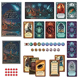 Wolves of Mercia - Ultimate Werewolf Social Deduction Strategy & Murder Mystery Board Game - 49 Jumbo Tarot Cards - Thrilling Large Group Game for 5-16 Players for Parties & Family Game Night