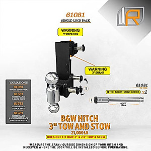 InfiniteRule Security 61081 | Hitch Lock (Fits: B&W Hitch - 3" Tow and Stow - 21K LB)