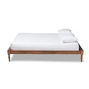 Baxton Studio Romy Vintage French Inspired Ash Wanut Finished King Size Wood Bed Frame