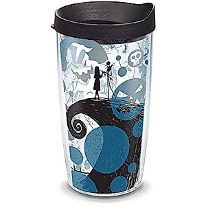 Tervis Disney - Nightmare Before Christmas 25th Anniversary Insulated Tumbler with Wrap and Black Lid, 16oz, Clear