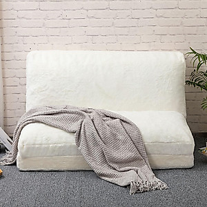 ALIMORDEN Mattress Sofa Folding Floor Couch, White Multifunctional Foam Filling Bean Bag, Super Soft Plush Removable Cover, for Nap & Family Time in Living Room, Bedroom, Salon, Office