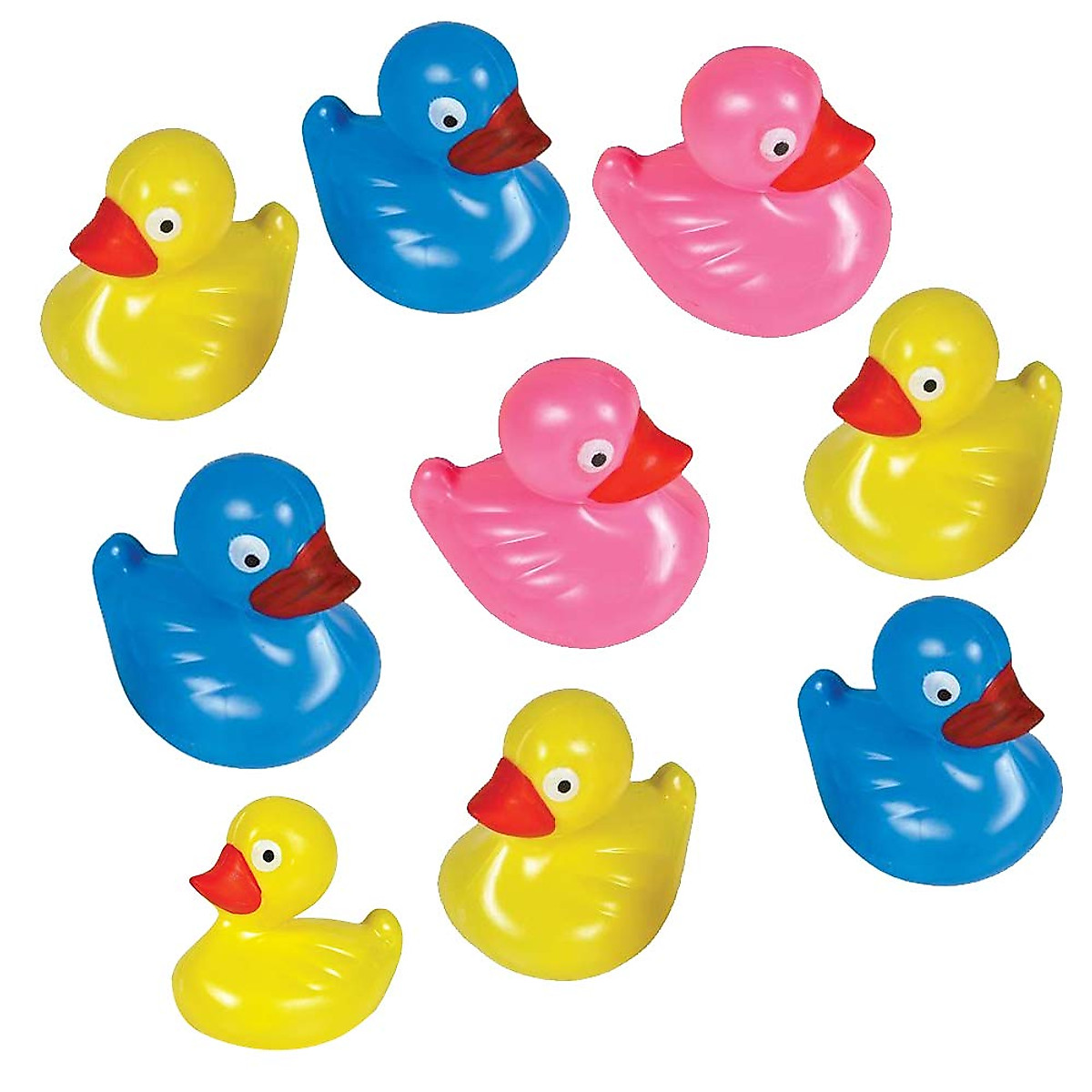 ArtCreativity Floating Plastic Duck Toys - Pack of 12 - Durable Duckie Bath Tub Water Toys for Kids, Carnival Theme Party Supplies, Birthday Party Favors and Goodie Bag Fillers
