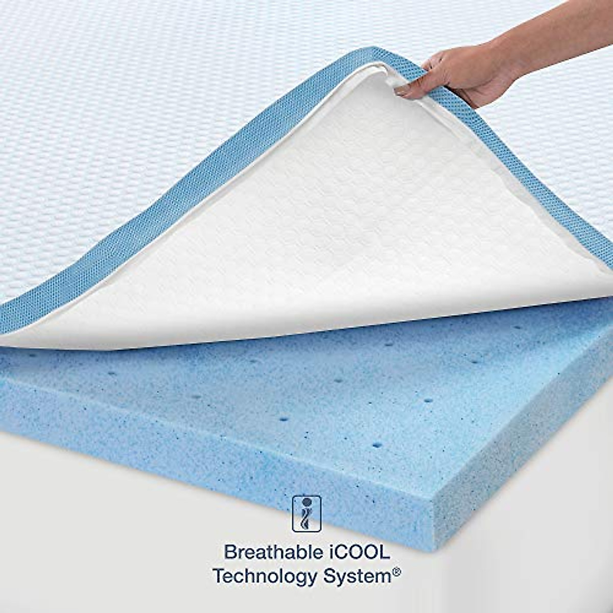 SensorPEDIC Elite Cooling Mattress Topper, Twin, White