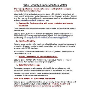 101AV 18.5" Professional LED Security Monitor HDMI VGA & BNC Input Audio Video Display Computer PC Monitor w/Speaker for CCTV DVR Office & Home Security Camera System Surveillance Optional Wall Mount