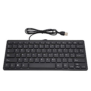 M ugast Wired Keyboard,78 Keys Ultra-Thin Mini Portable USB PC Corded Business Keyboard,Computer Gaming Keyboard for Desktop Computer,Splash-Proof Design,Spanish