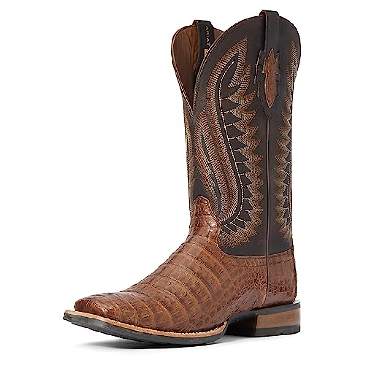 ARIAT Men's Double Down Western Boot, Caramel Caiman Belly