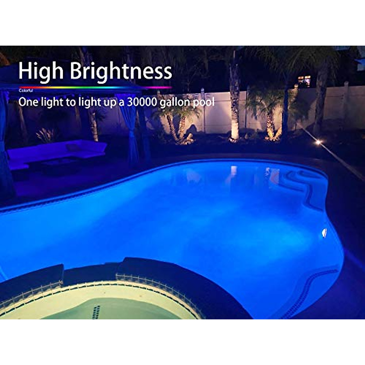 Pool Light Bulb, 120V 40W RGB Color Changing LED Pool Lights for Inground Pool with Remote Control, E26 Replacement Bulbs for 500W Pentair and Hayward Lighting Fixture 1 Pack