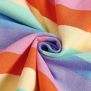 Little Hand Toddler Girls Zip-up Jacket Rainbow Sweatshirts Kids Color Stripe Hoodie Shirt Fall Outfit 5T