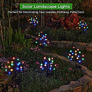 KOOPER Solar Garden Lights, 6 Pack Solar Lights Outdoor Waterproof, Multi-Color Solar Outdoor Lights Solar Flower Lights for Yard, Patio, Pathway Decoration, Double Layer Flower & Bigger Solar Panel