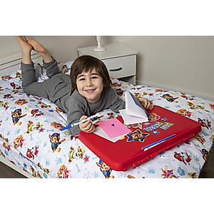 Paw Patrol Kids Lap Desk with Storage - Folding Lid and Collapsible Design - Portable for Travel or use in Bed at Home - Great for Writing, Reading or Other School Activities