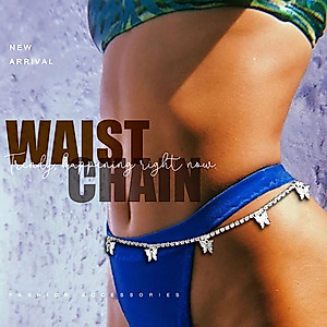 Sinalty Pink Hip Hop Pants Chains Layered Jean Chains Heart Pants Belt Chain Rave Body Jewelry Accessories for Women and Girls