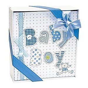 White and Blue Baby Boy Photo Album-4x6 Photos
