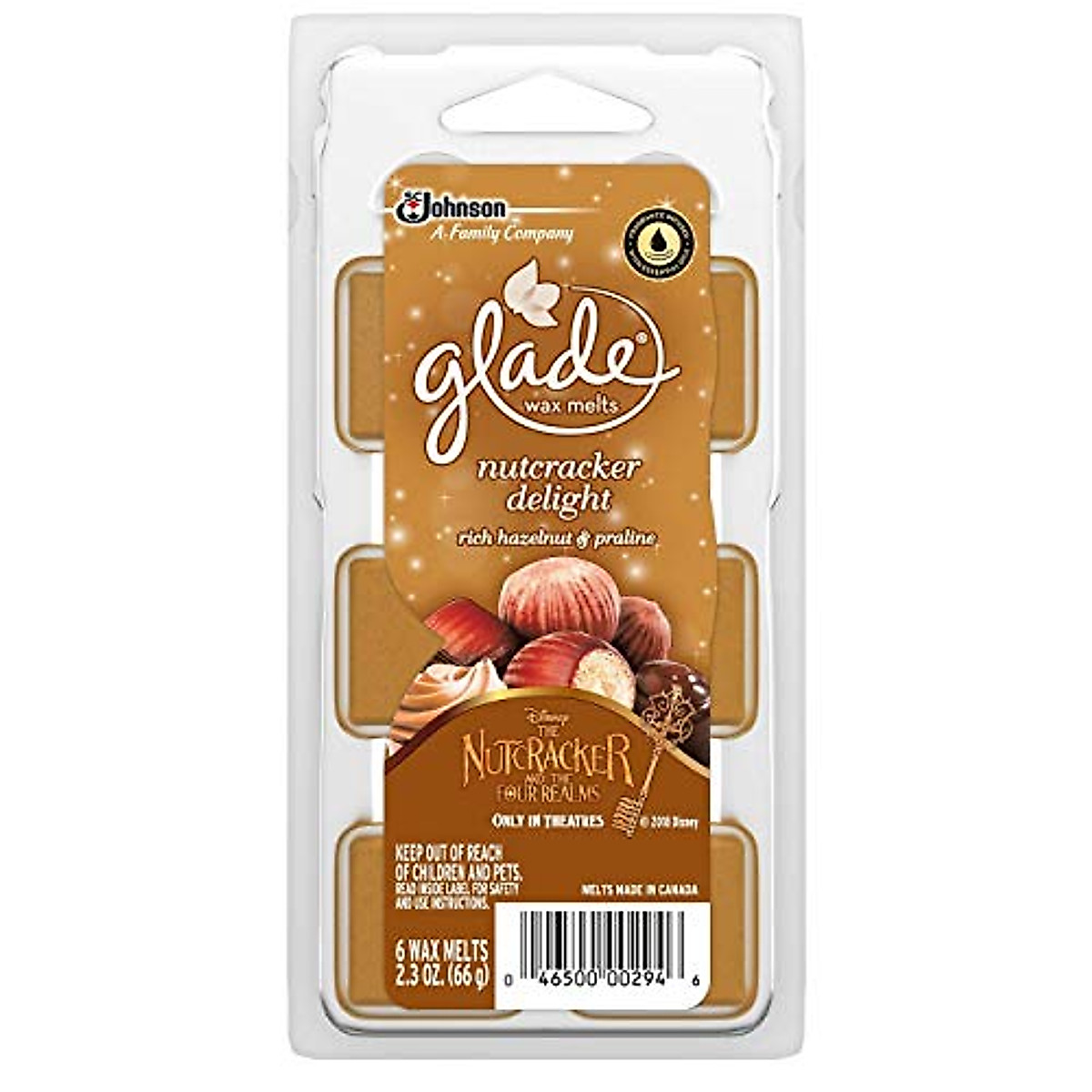 Glade Wax Melts Air Freshener - Holiday Collection 2018 - Nutcracker Delight - Net Wt. 2.3 OZ (66 g) Per Package - Pack of 2 Packages