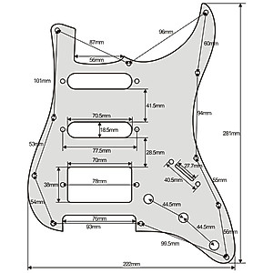 IKN 4Ply White Pearl Strat Guitar HSS Pickguard Tremolo Cavity Cover Fit Fender Standard Stratocaster Style Guitar Part